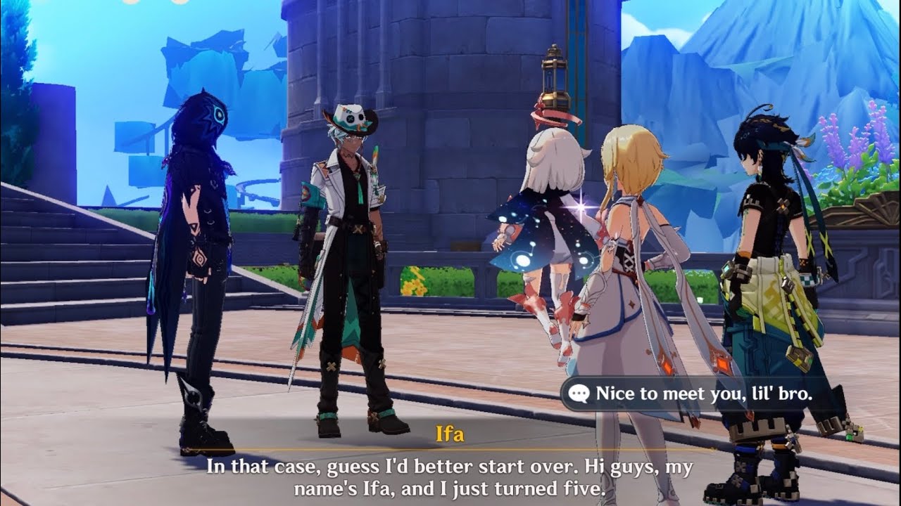 “In that case, guess I’d better start over. Hi guys, my name’s Ifa, and ...