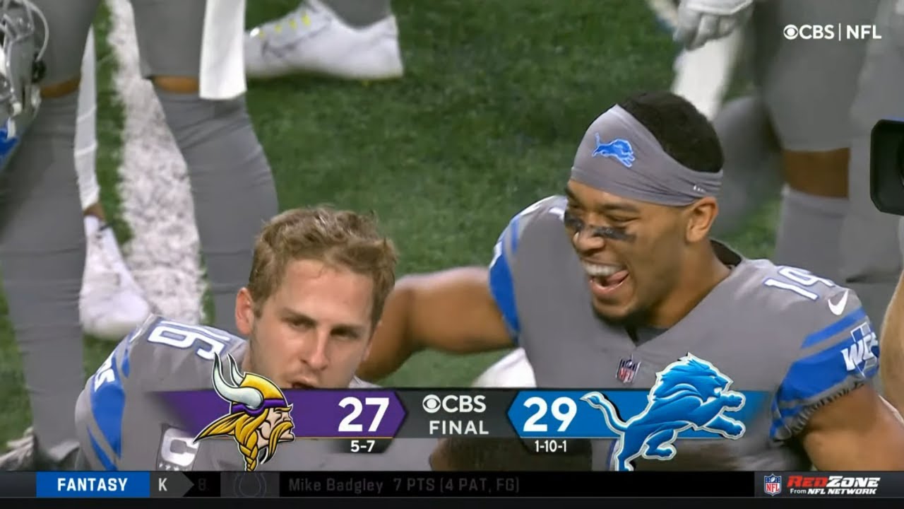 LIONS FIRST WIN OF THE SEASON W/ GAME WINNING TOUCHDOWN VS THE VIKINGS ...