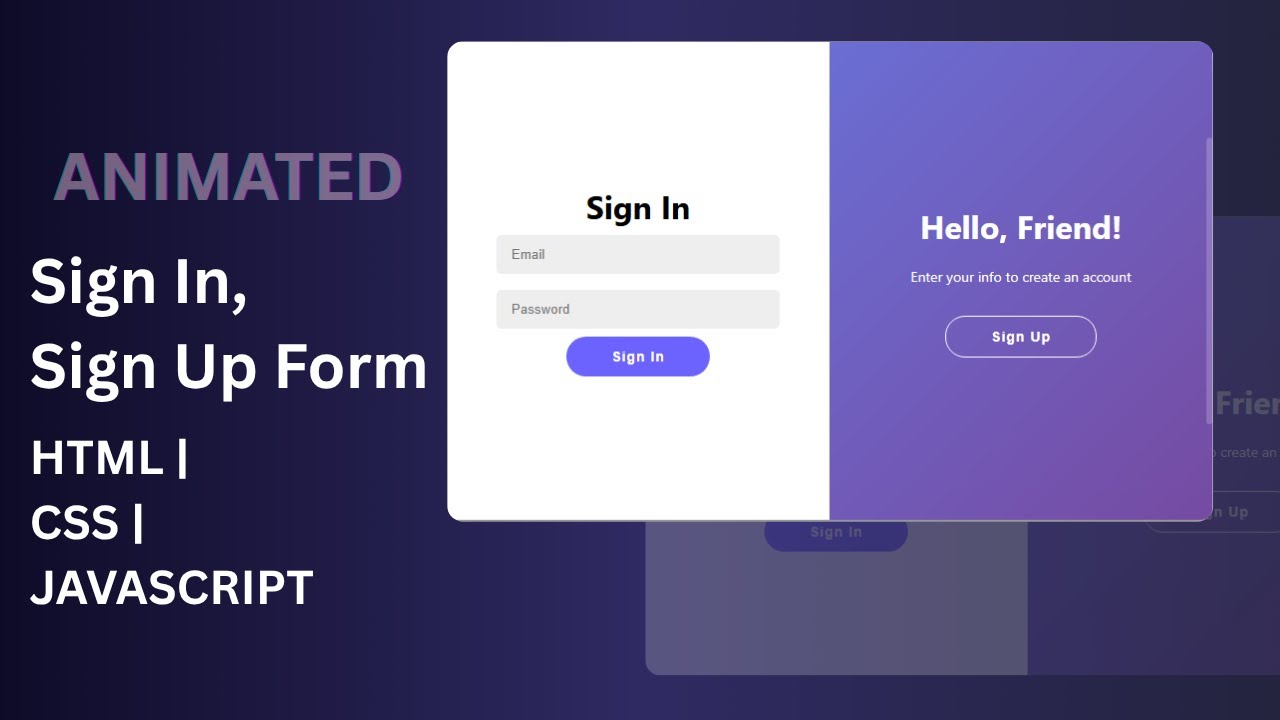 Animated Sign In / Sign Up Form Using HTML, CSS & JavaScript - YouTube