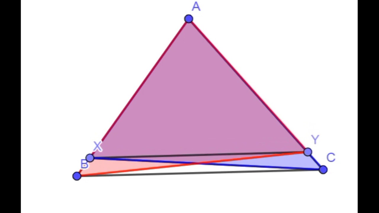 in a triangle ABC , points X and Y are on AB And AC , respectively ...