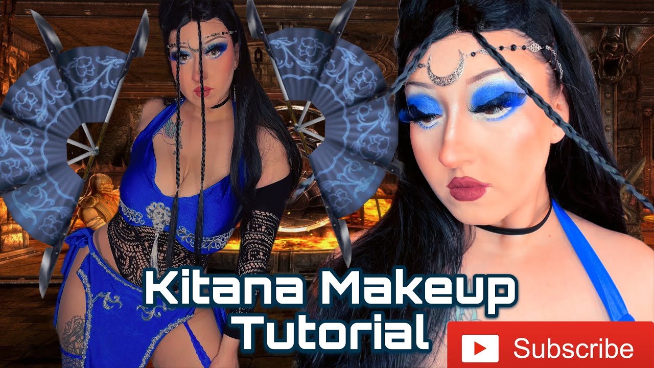 Mortal Kombat Kitana Cosplay Makeup Tutorial 💙🤍 Youtube 5033