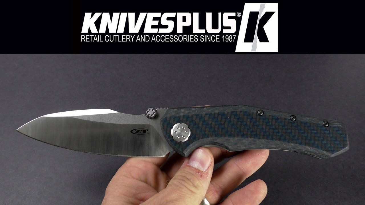 Zero Tolerance 0850 Knife Blue Carbon Fiber "Walk-Around" - Knives Plus ...