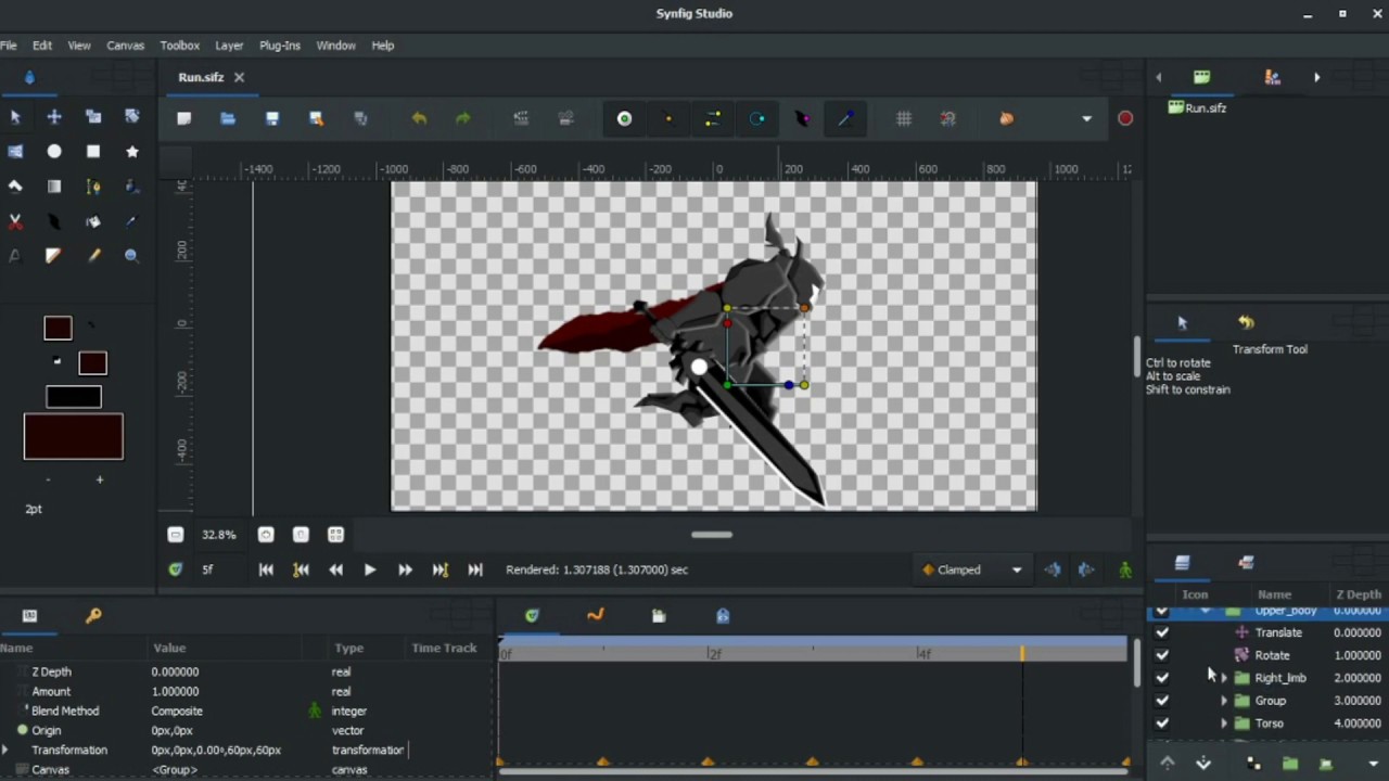 Synfig Drawing and Animation (Slayer Run Cycle) - YouTube