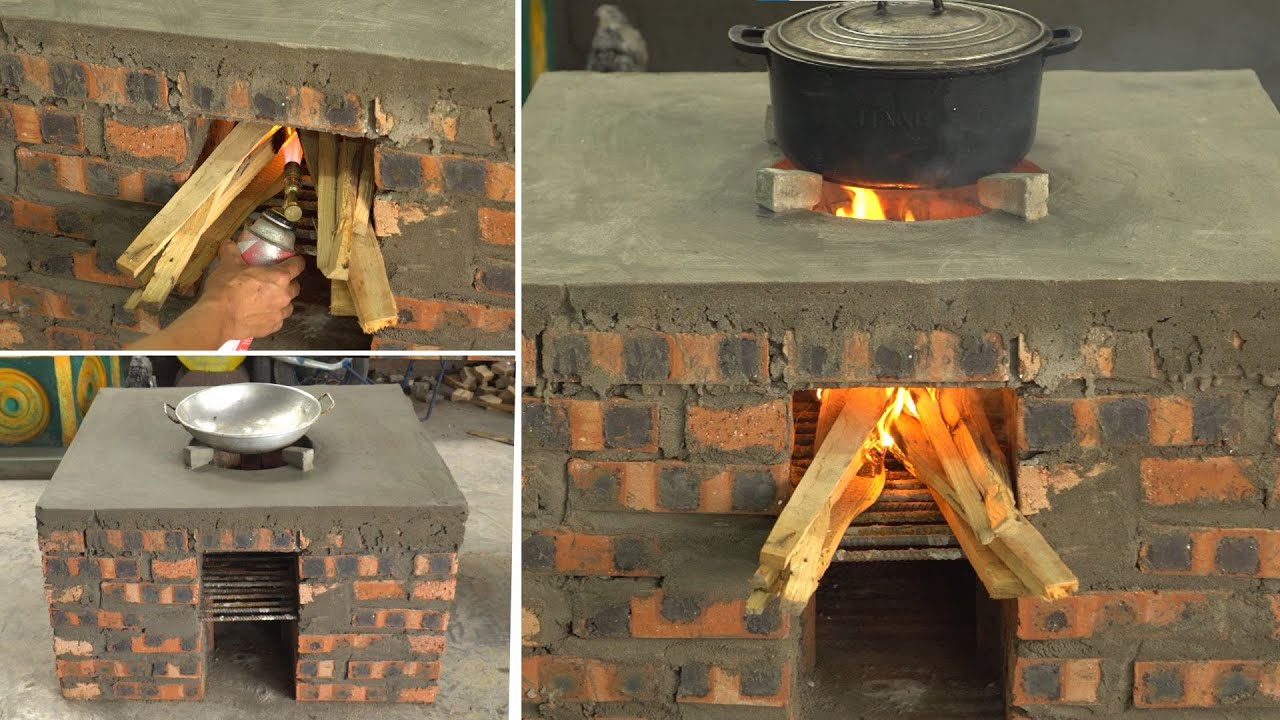 Building a Square Wood-Fired Oven with Red Brick | DIY Tutorial - YouTube