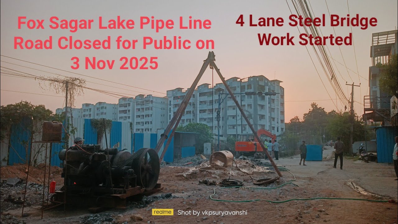 Fox Sagar Lake Pipe Line Road Closed for Public ll 4 Lane Steel Bridge ...