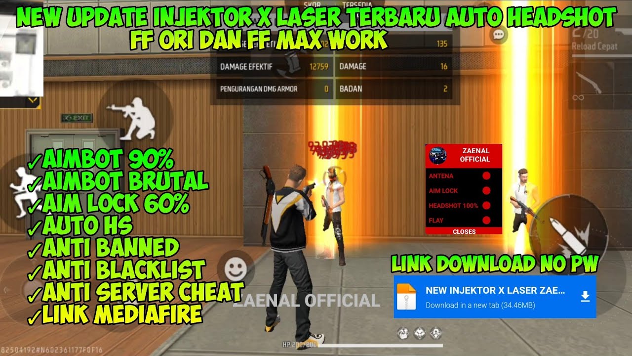 NEW UPDATE ‼️ INJEKTOR X LASER FF AUTO HEADSHOT || FF ORI & FF MAX TERBARU 2024 - YouTube
