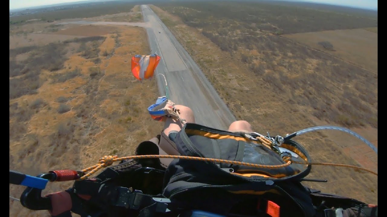 paraglider winch snaps during strong wind tow - YouTube