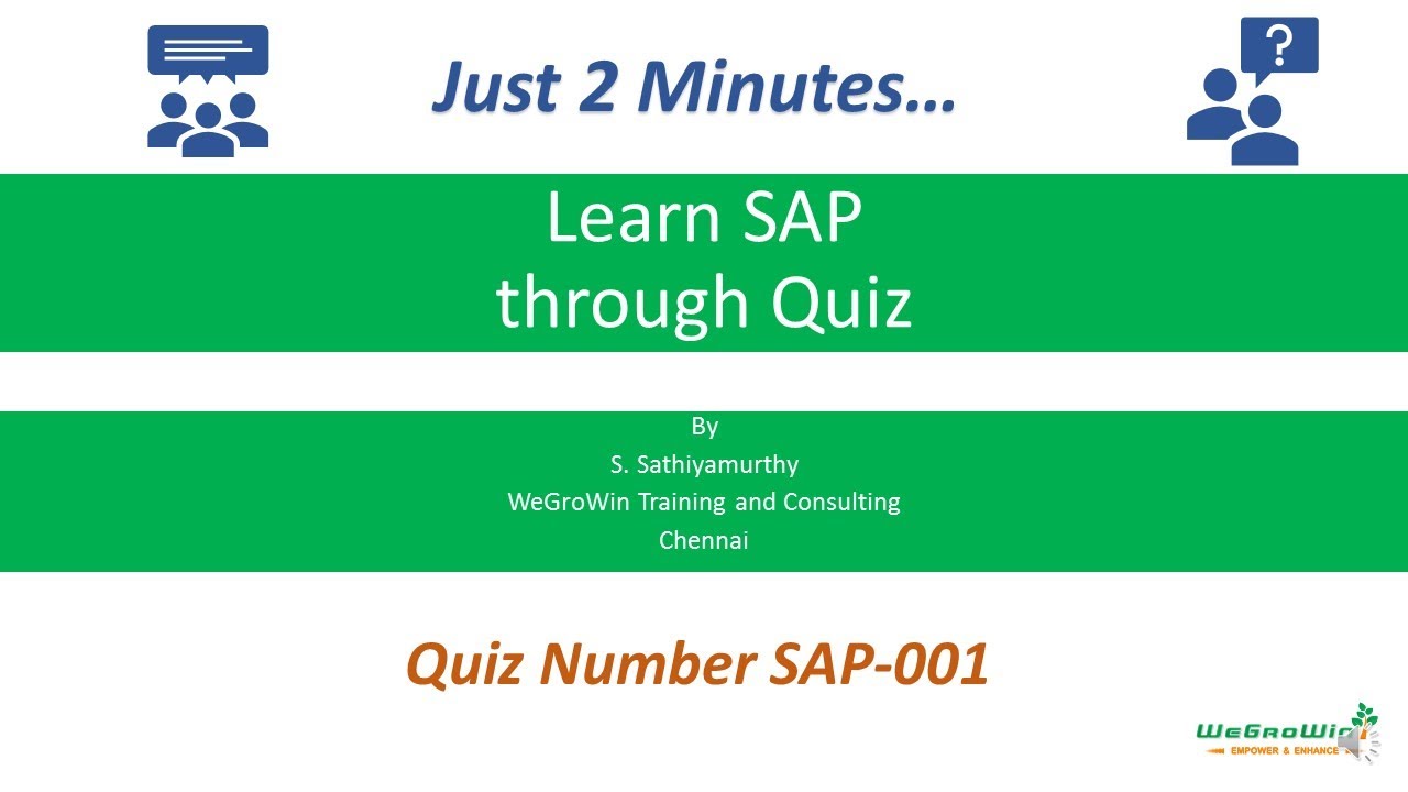 Learn SAP in 2 Minutes – Quiz 001 - YouTube