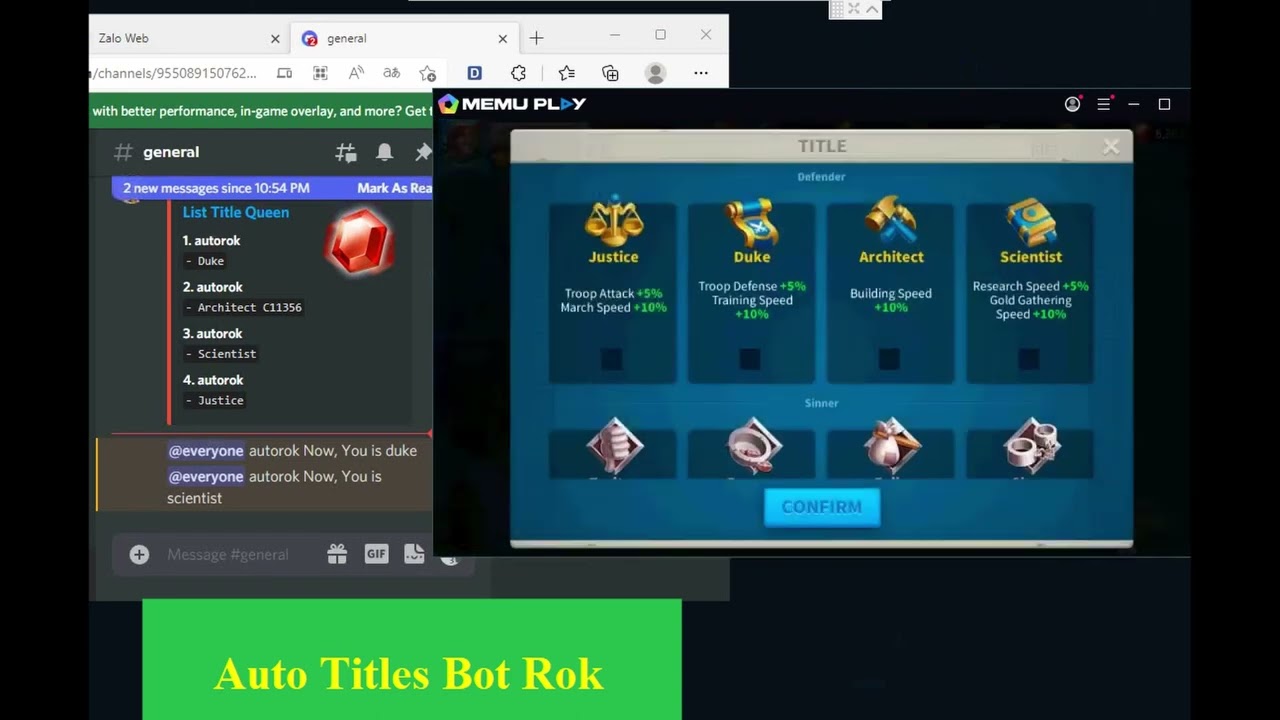 Tool Auto Phong Tước Vị Rise Of KingDoms Bot Titles Rok - YouTube