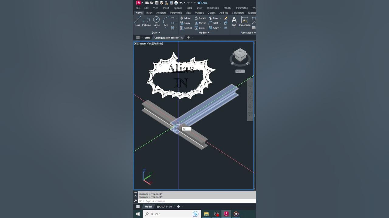 Shorts Comando 3d Intersect En Autocad Youtube