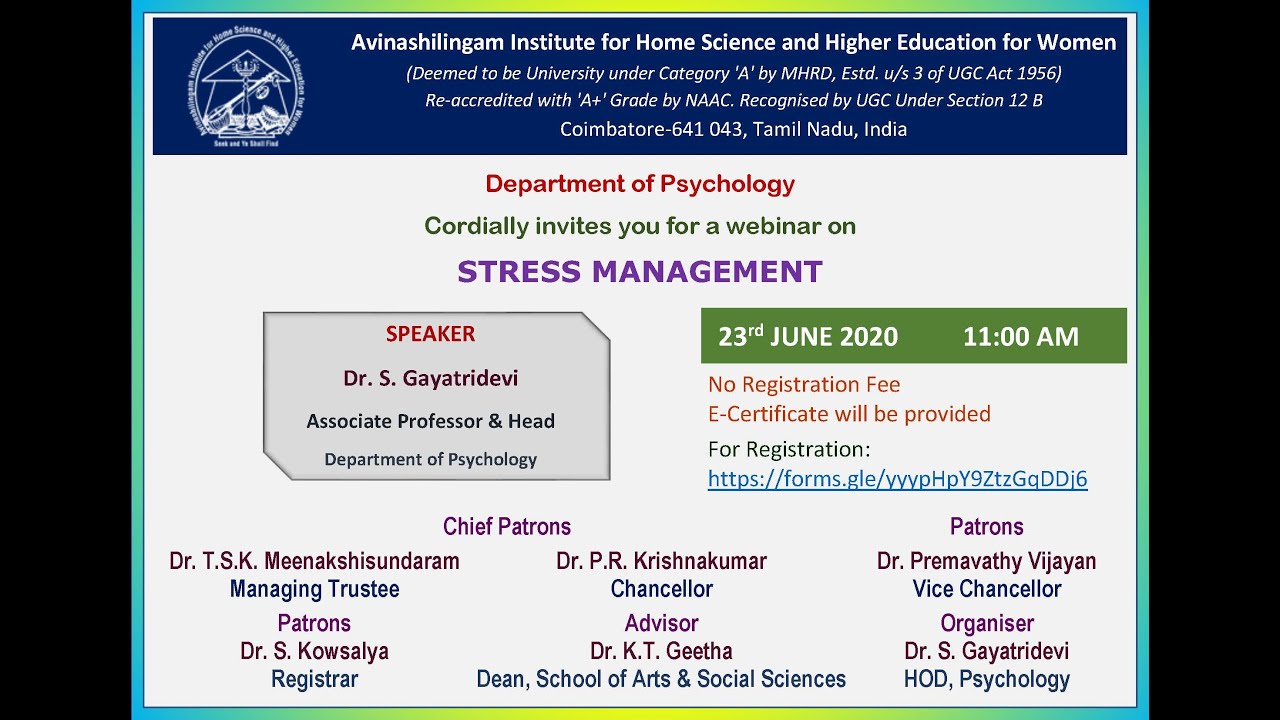 Stress Management Webinar - YouTube