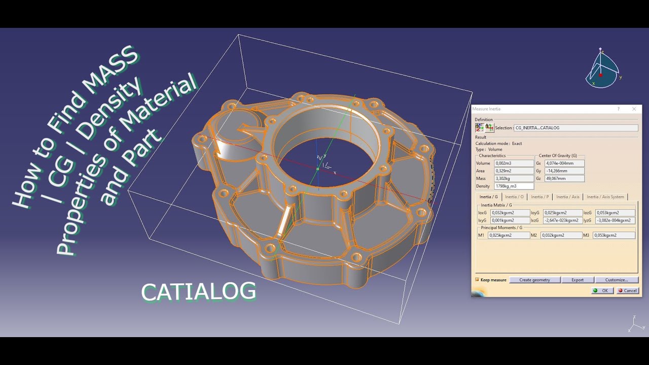 How to Find MASS | CG | Density & Properties of Material and Part - YouTube