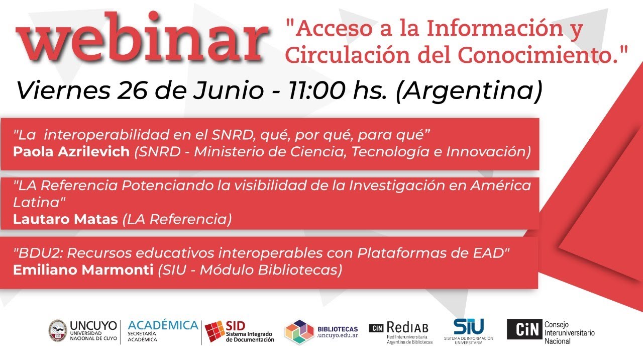 Webinar - Acceso a la información y circulación del conocimiento - YouTube