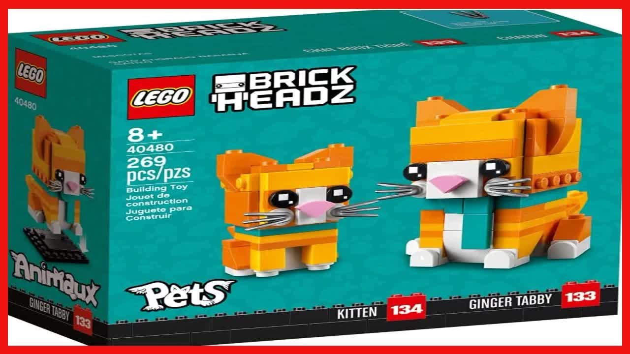 LEGO BrickHeadz Ginger Tabby Cat Set 40480 - YouTube