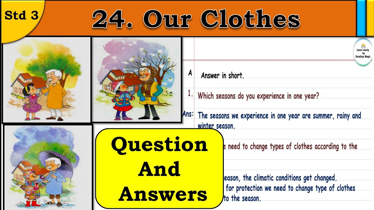 Our Clothes | Question Answers | std 3 | lesson 24 | EVS | Maharashtra ...