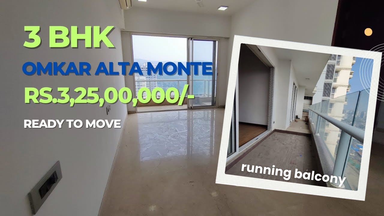 Omkar alta monte 3 bhk Big size flat | 3 bhk flat in omkar alta monte open view | omkar alta ...