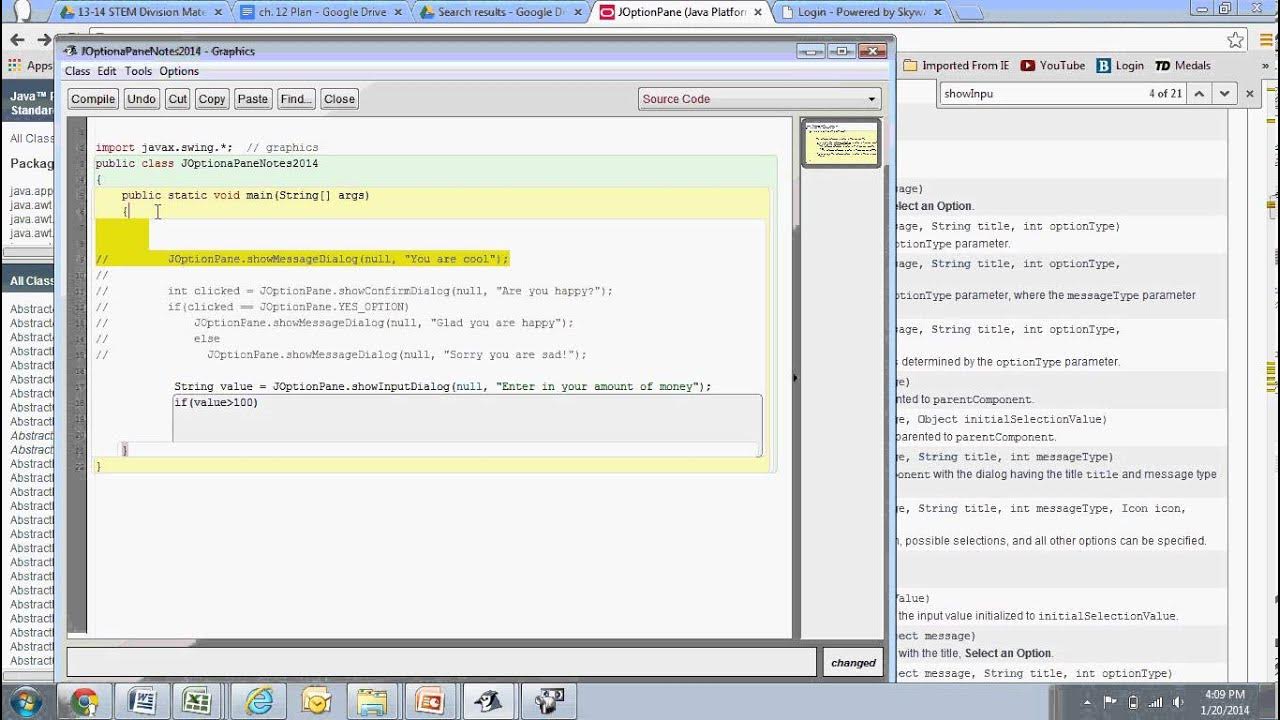 JOptionPane showInputDialog - YouTube