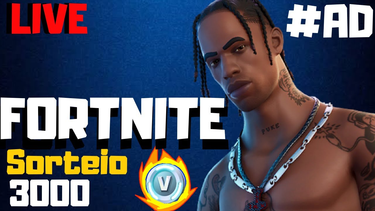 Live Fortnite SORTEIO 3000 VBUCKS E UM DE 800 jogando com os inscritos🎮 ...