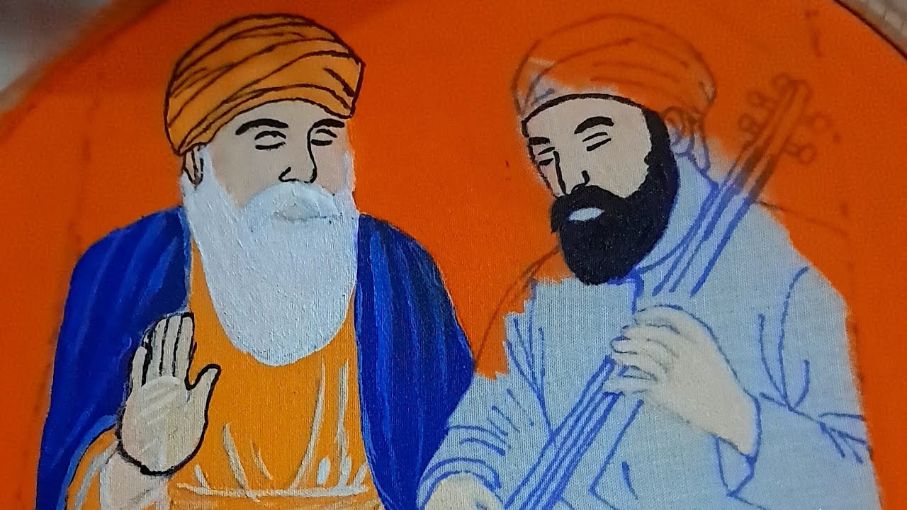 Guru Nanak Dev Ji with Bhai Mardana Ji | Divine Painting Part 1 | Sikh ...