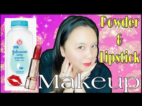 SIMPLE MAKE UP USING POWDER AND LIPSTICK - YouTube