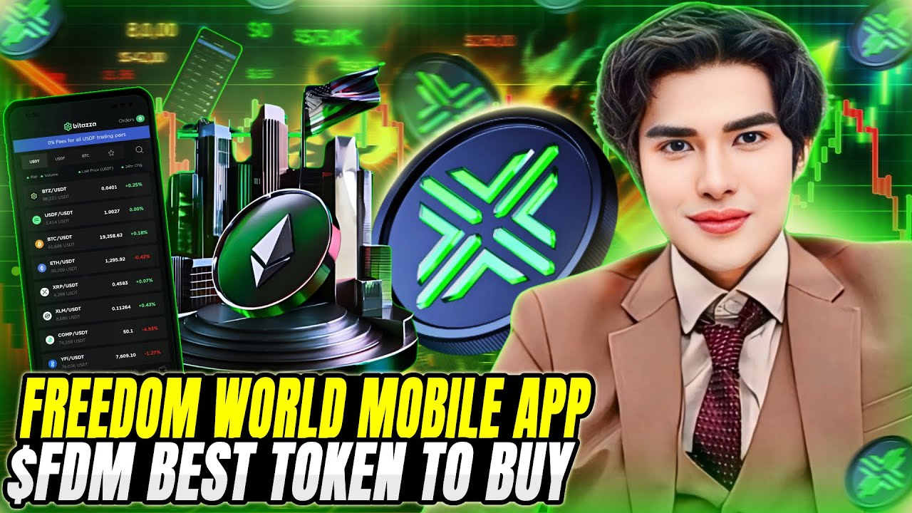 FREEDOM WORLD APP REWARD YOUR COMMUNITY- $FDM BEST TOKEN TO BUY - YouTube
