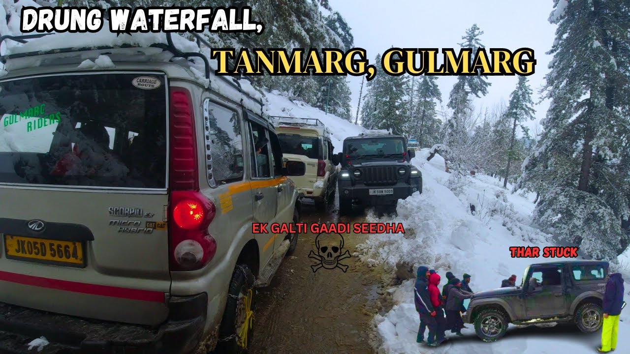 Drung Waterfall : TANMARG GULMARG | Driving On Narrow Roads Of Kashmir ...