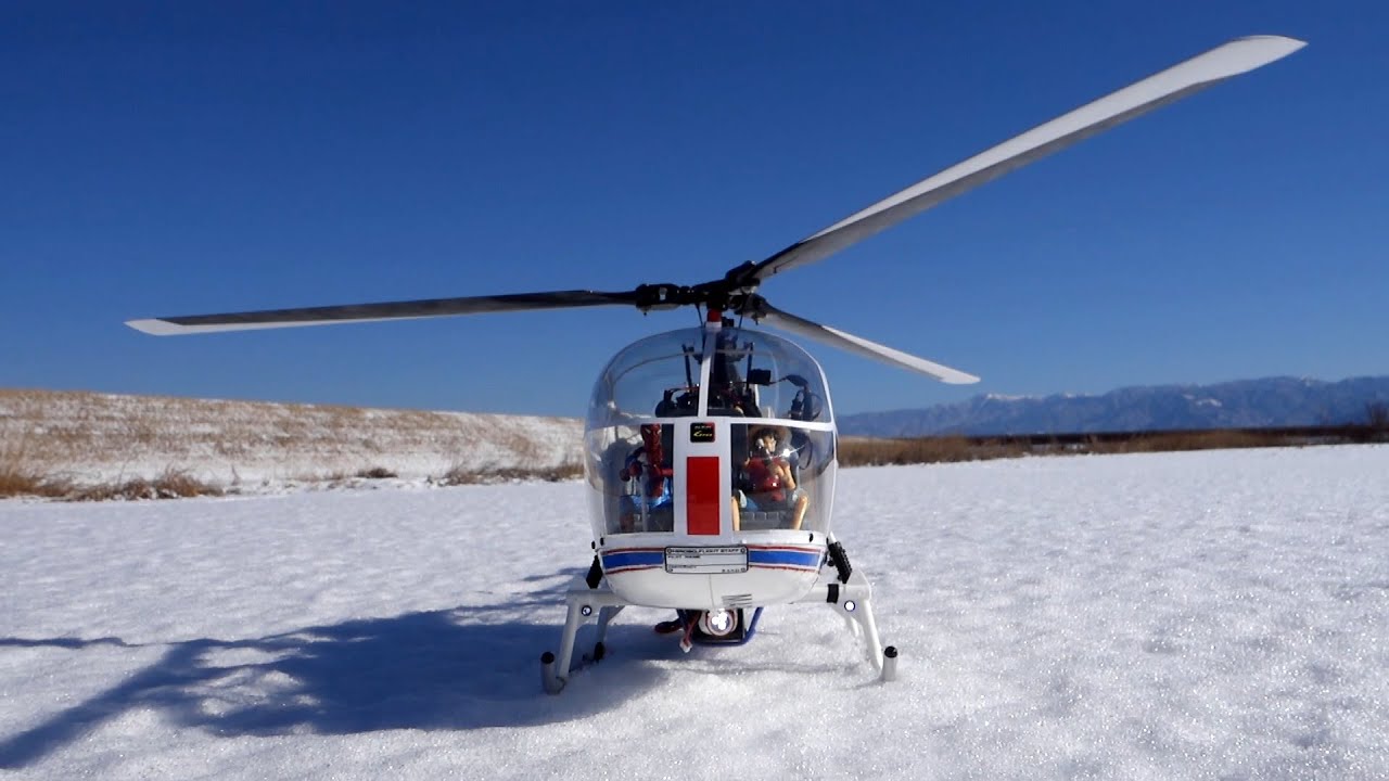 RC HIROBO LAMA SA-315B Electric 積雪・晴天下で (2015/02/09) - YouTube