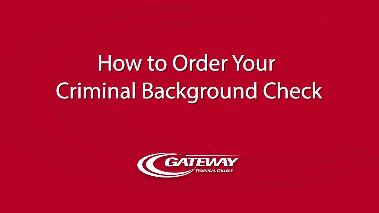 How to Order Your Criminal Background Check (archive) - YouTube