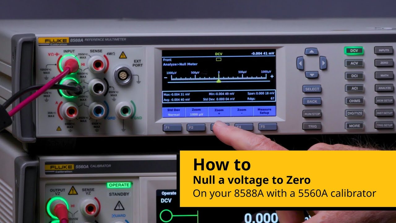 How to Null a Voltage to Zero on an 8588A Reference Multimeter with a ...