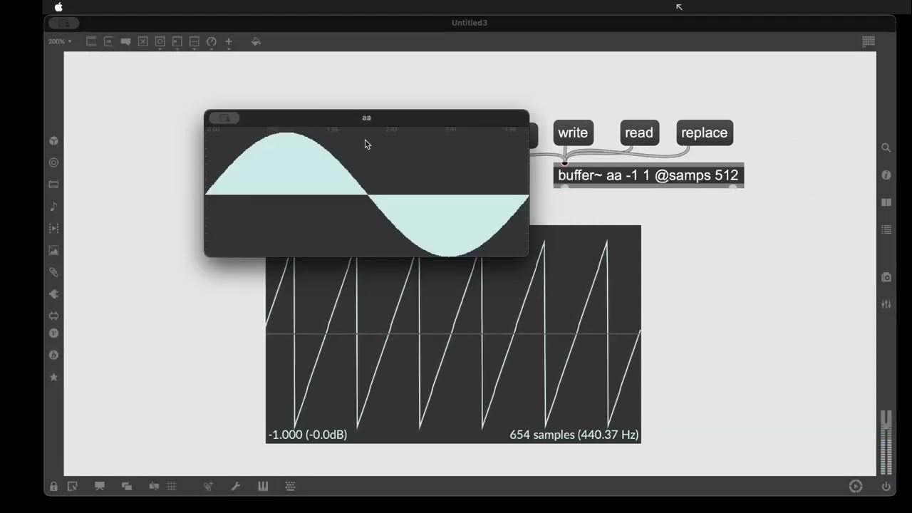 maxmsp max8 入門 msp編3 buffer~の作り方 line~で複雑なエンベロープを作る。 - YouTube