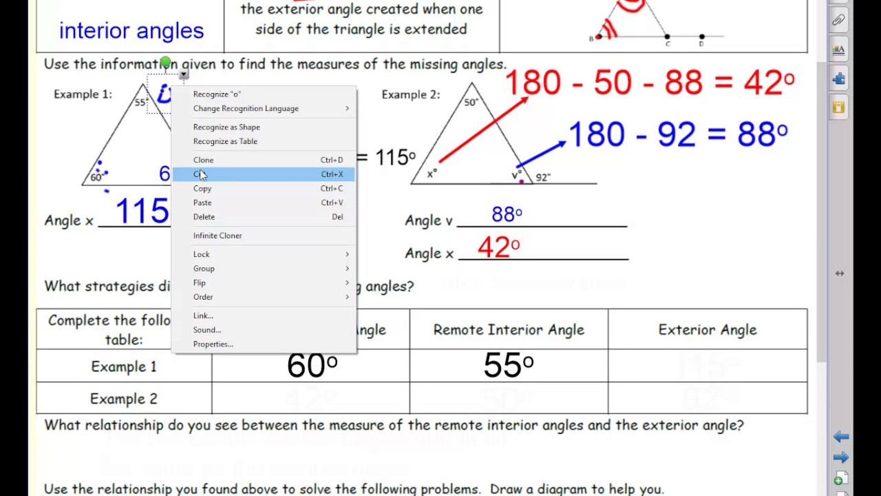 Unit 9 Mini-lesson #3: Remote Interior/Exterior Angles - YouTube