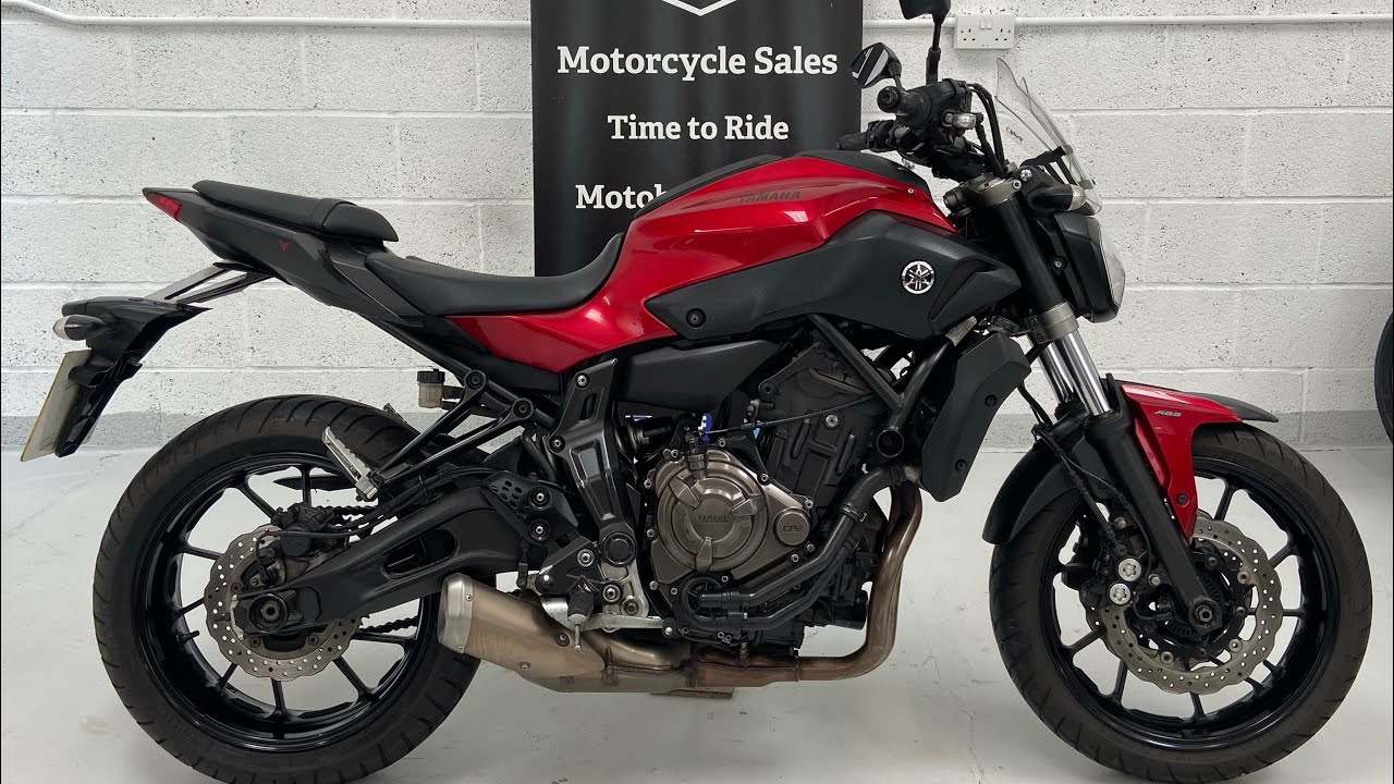 Yamaha MT-07 ABS, Lava Red, 2016, walk around and start up - YouTube