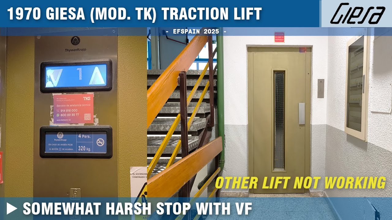 1970 Giesa (mod. ThyssenKrupp) traction lift @ M-11, UAM - YouTube