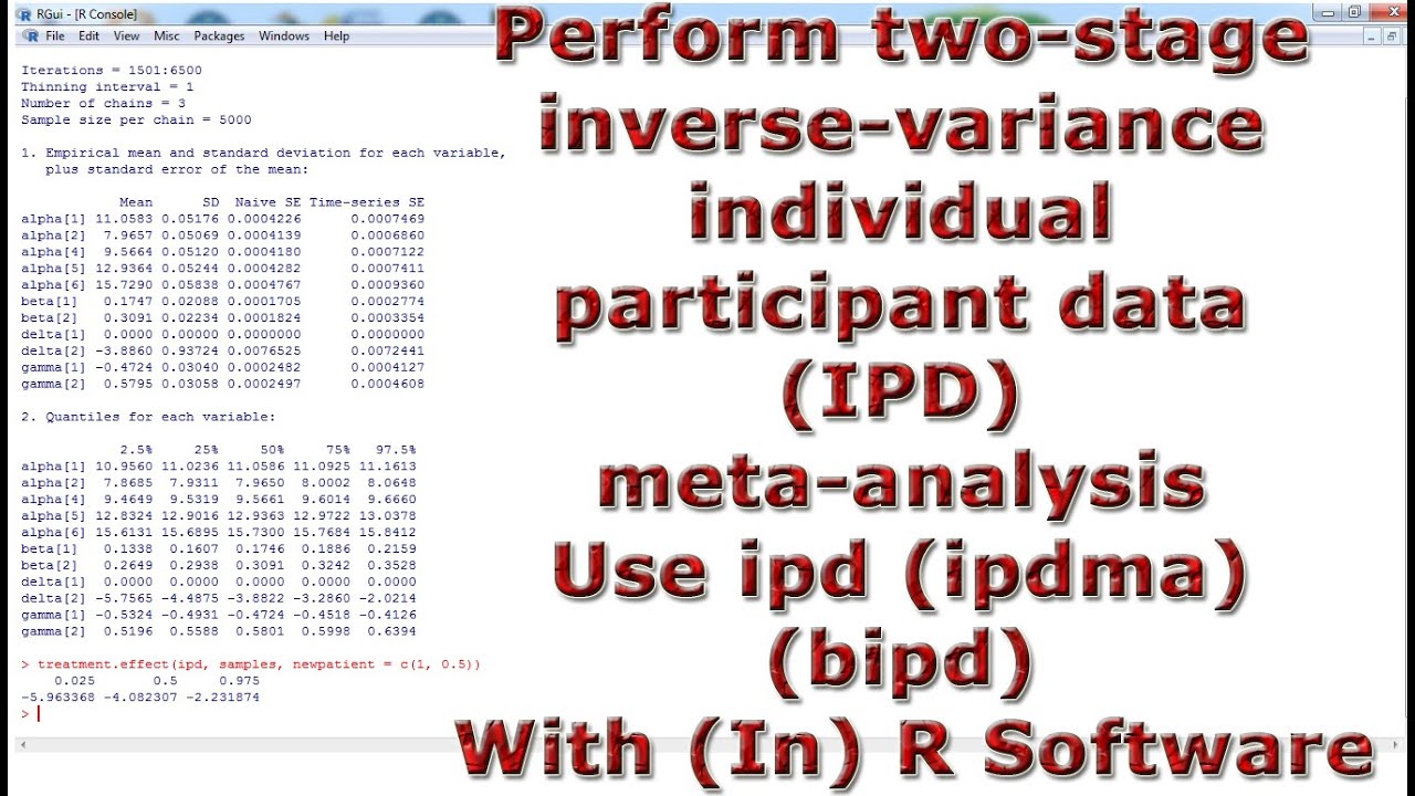 Two-stage inverse-variance individual participant data (IPD) meta ...