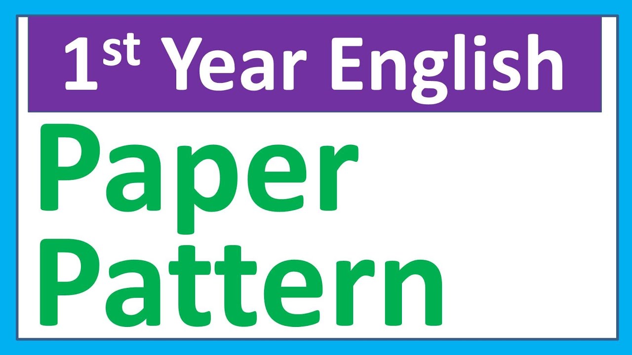 1st Year English Paper Pattern | - YouTube