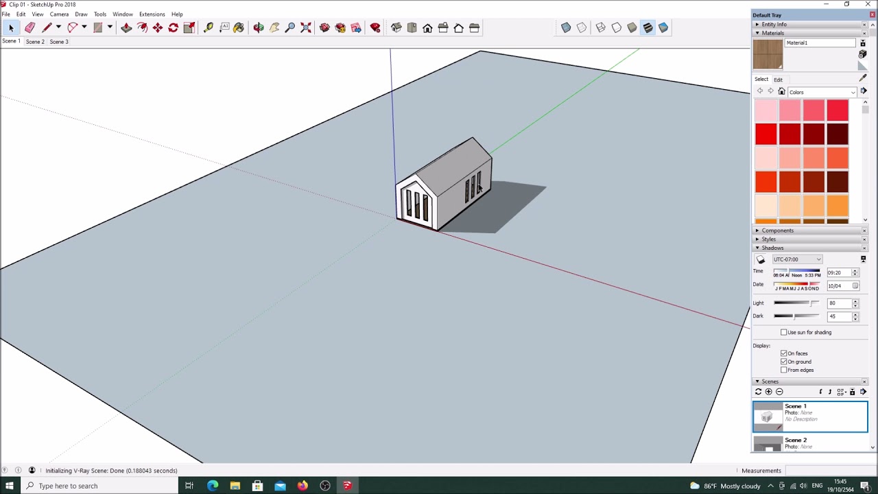 Sketchup การปรับทิศทางแสงแดด SunLight Vray - YouTube