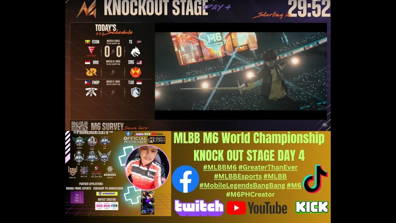 🔴 LIVE RESTREAM| Knockout Stage Day 4 MLBB M6 World Championship ...
