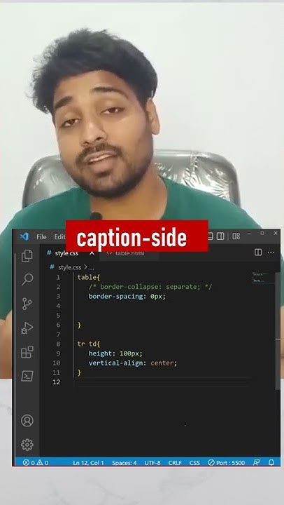 Caption Side In CSS | Table in CSS - YouTube