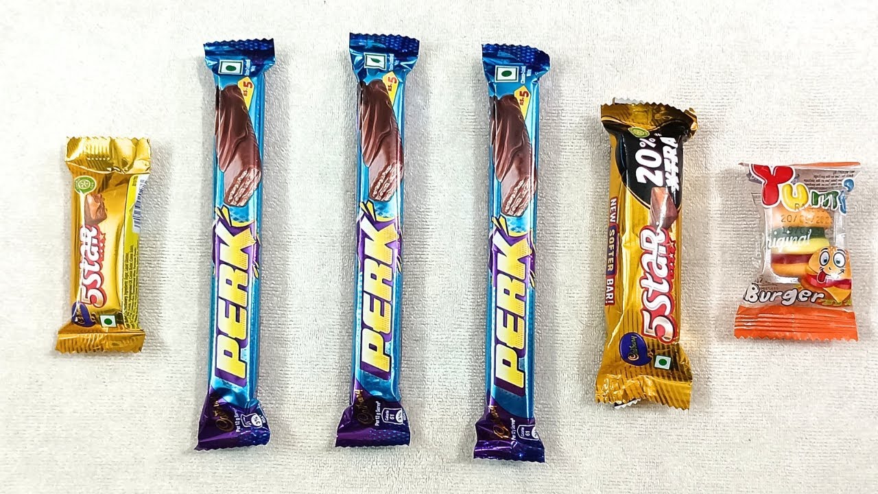 New lot's of candies | Cadbury perk vs 5star vs burger jelly vs ...