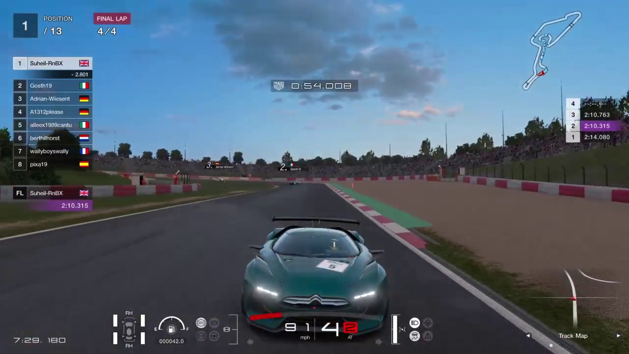 GT Sport Online Daily Race | Nüburgring GP, 1st place start to finish ...