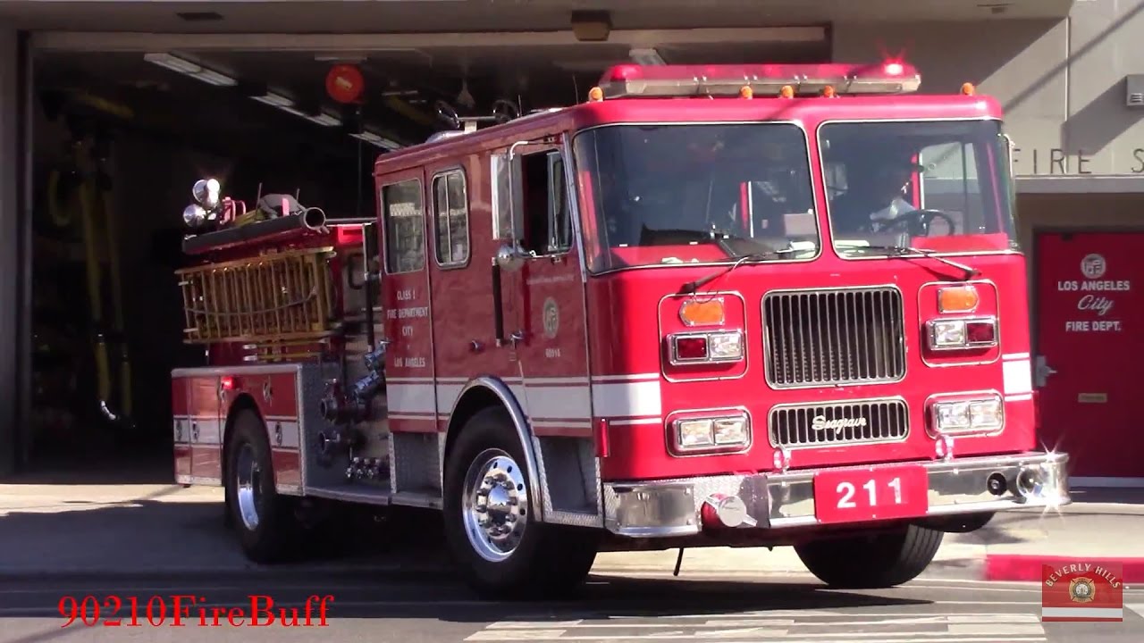 LAFD Engine 211 (spare) & Rescue 11 Responding - YouTube
