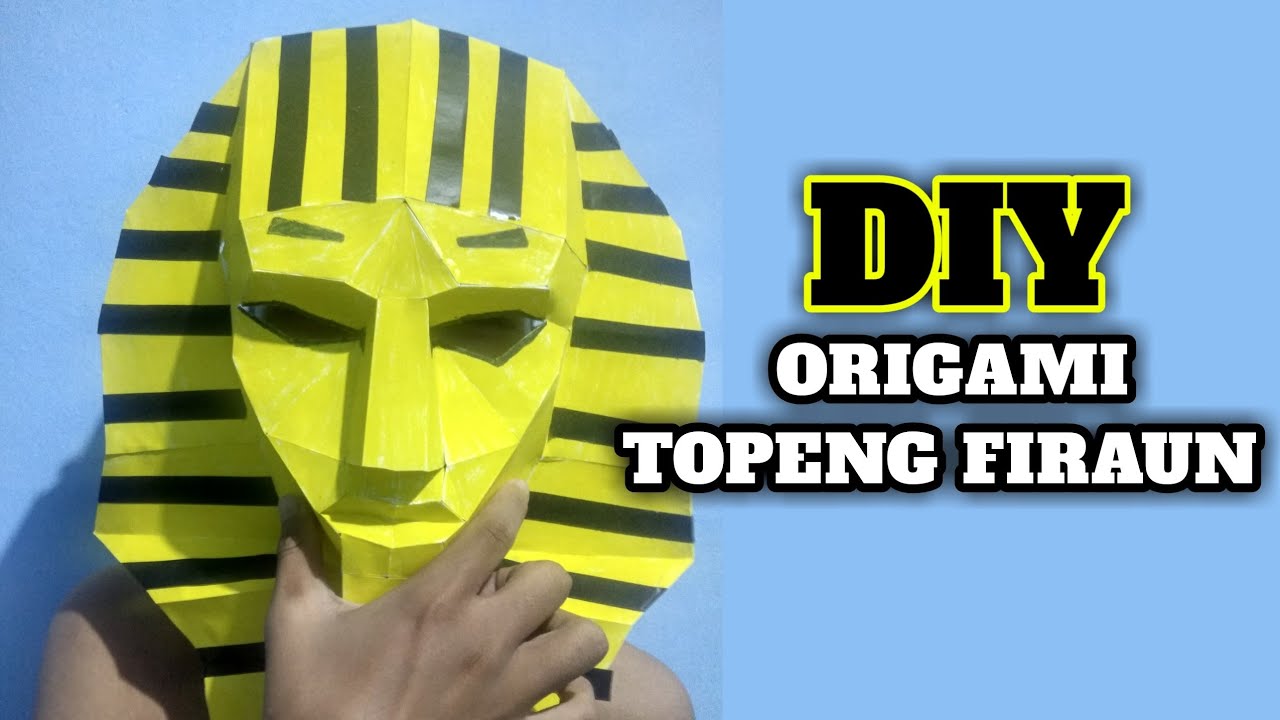 Membuat Origami Topeng Firaun - Origami Topeng - YouTube