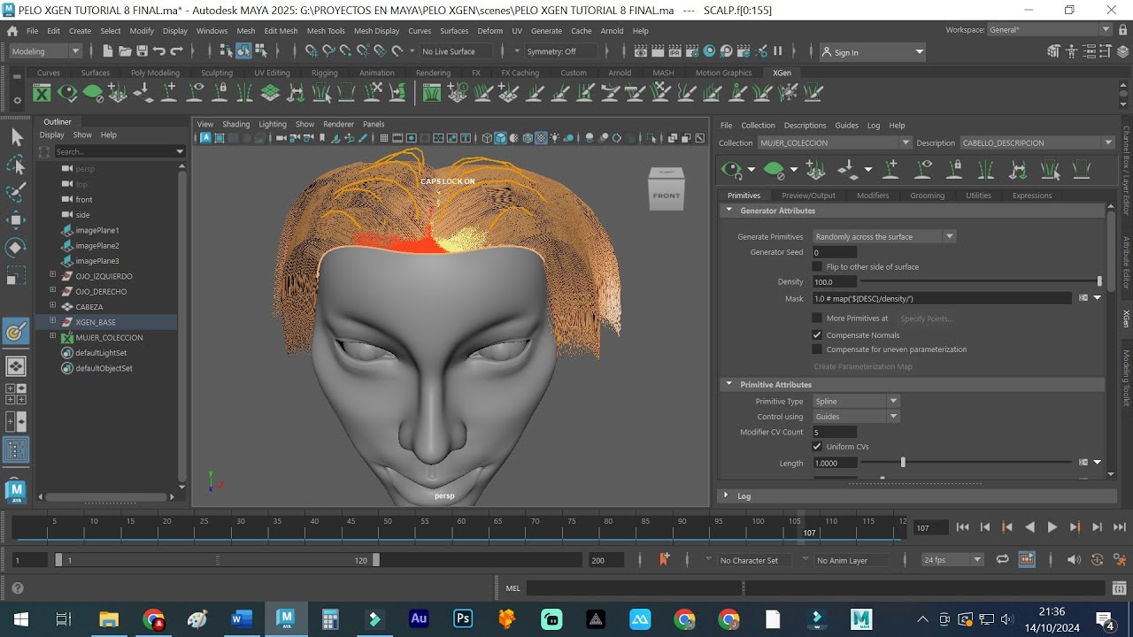 TUTORIAL 10 XGEN - REGION MAP REGION MASK REGION CONTROL maya 2025 ...