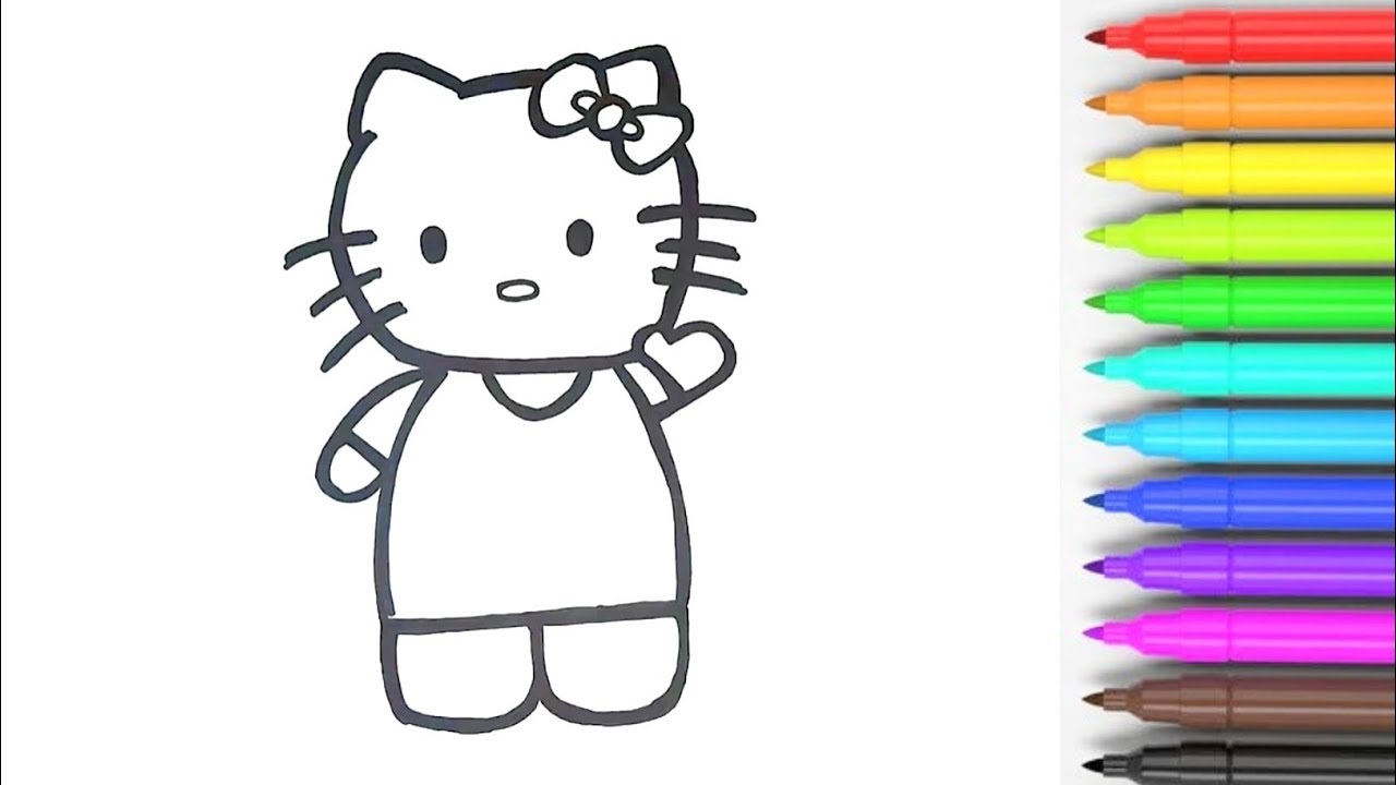 How to Draw Hello kitty | The Easy Way For Kids| Drawing And Coloring ...