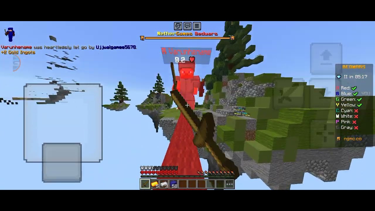 minecraft bedwars gameplay solo vs squad Hax fly on with Yellow team vs ...