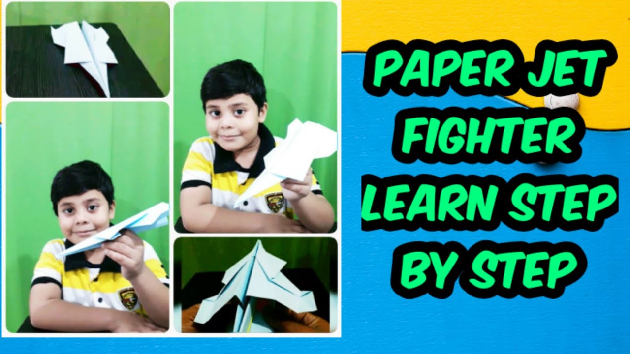 Paper Jet Fighter || Learn with Harshil || Step by Step || Very Easy ...