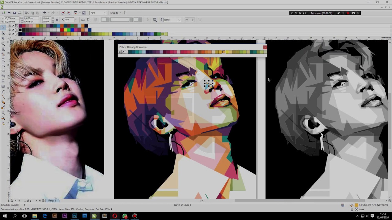COLORING WPAP OPPA. COREL X5 - YouTube