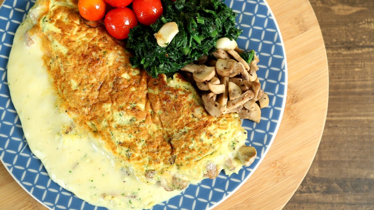 Mushroom And Cheese Omelette Recipe | Perfect Cheesy Omelette | The ...