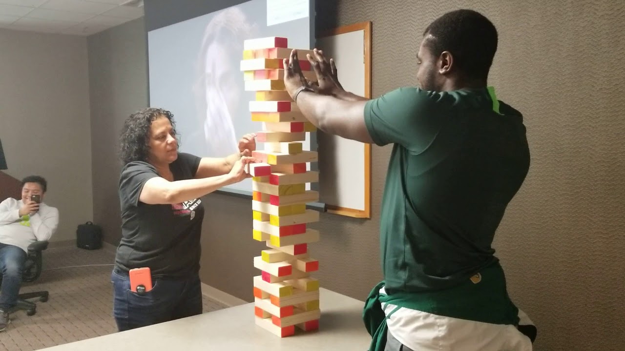Big Jenga at Work 2/3 - YouTube