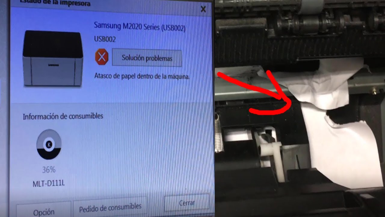 Aquí la solución "Atasco de papel dentro de la maquina" Impresora ...